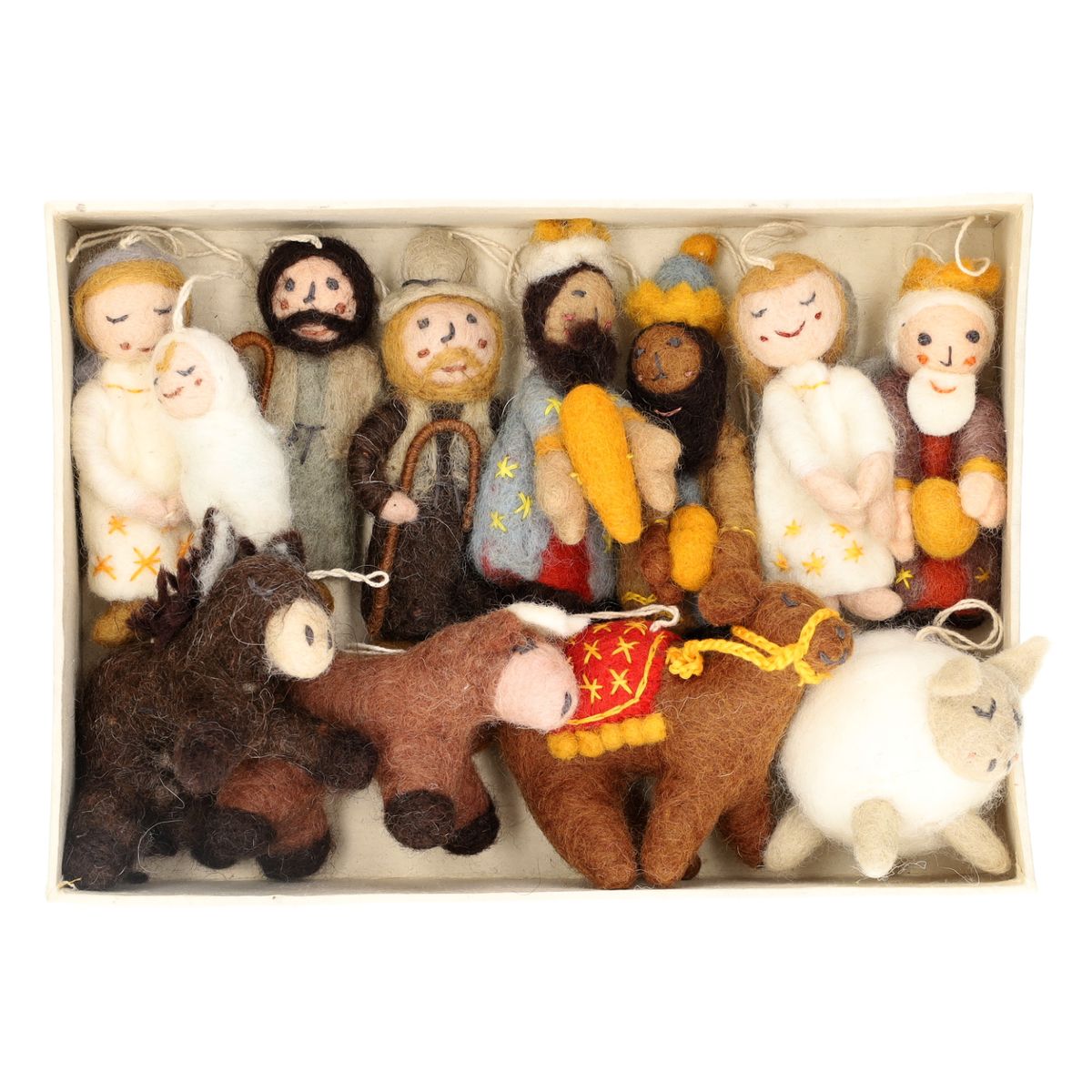 Krippenfiguren, Filz, Set mit 12 Figuren | Grün und festlich | Dille ...