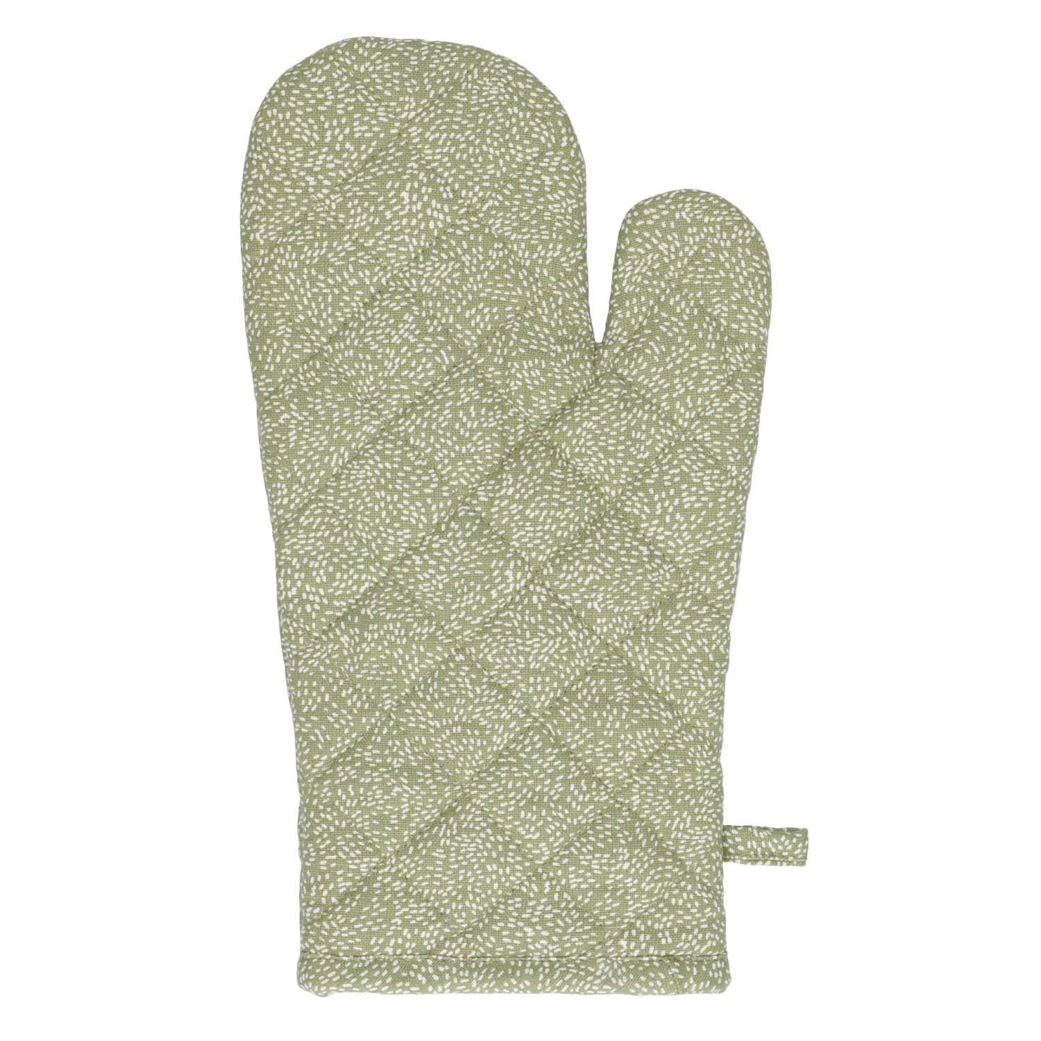 Oven mitt organic cotton green mottled Oven gloves Dille Kamille