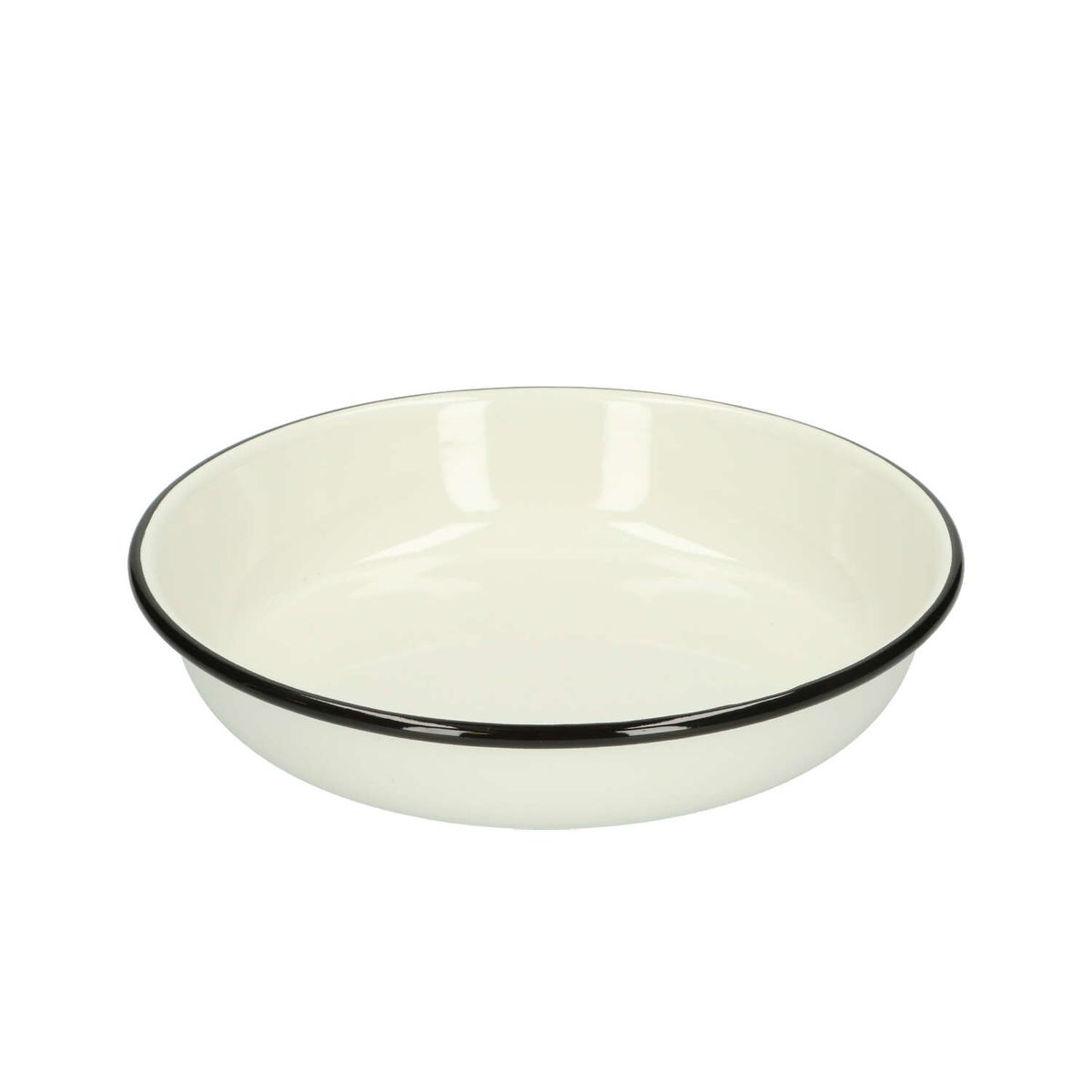 Deep plate, enamel, black/white, Ø 19 cm | Enamel tableware | Dille ...