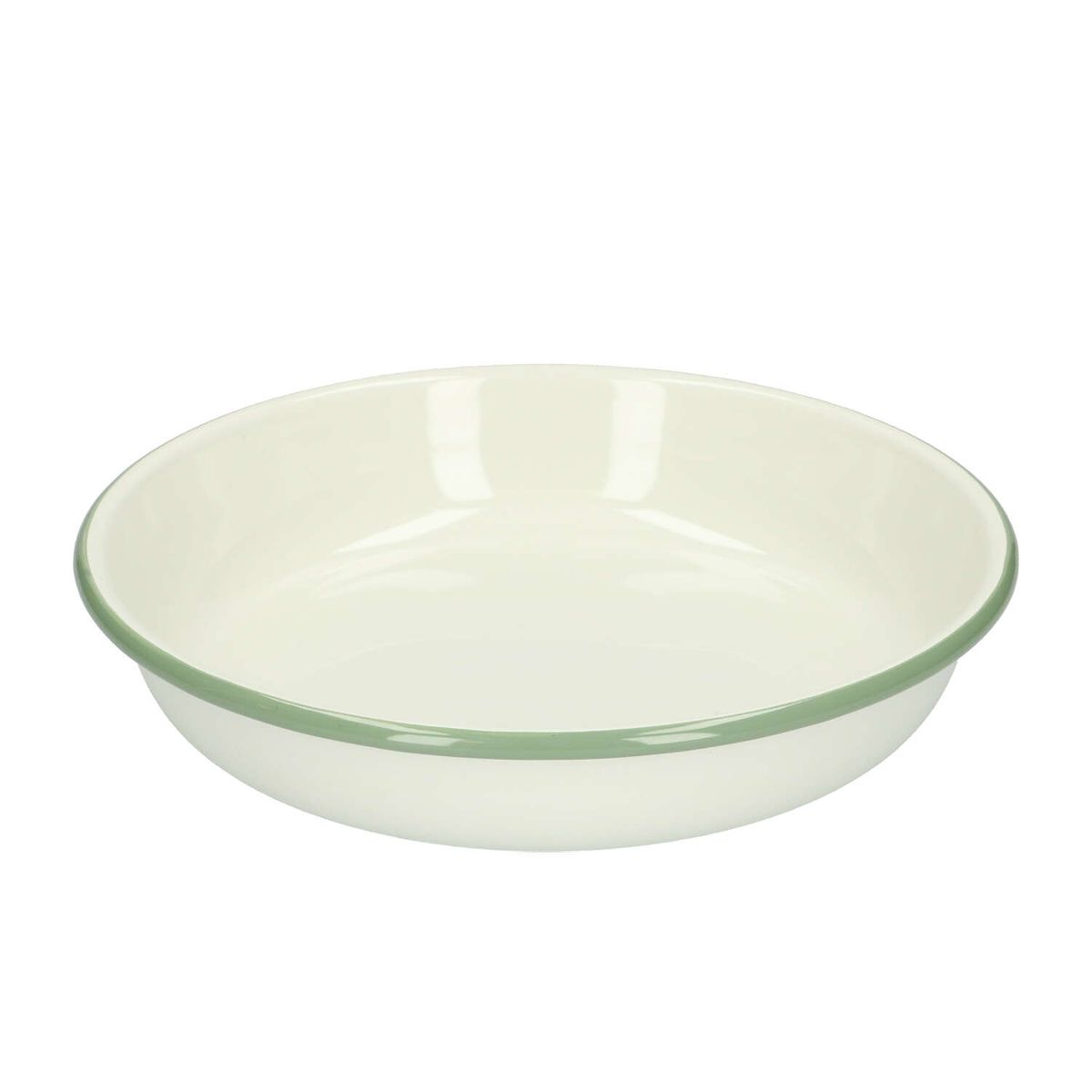 Bord pasta, emaille, groengrijs/wit, Ø 23 cm online kopen?| Dille & Kamille