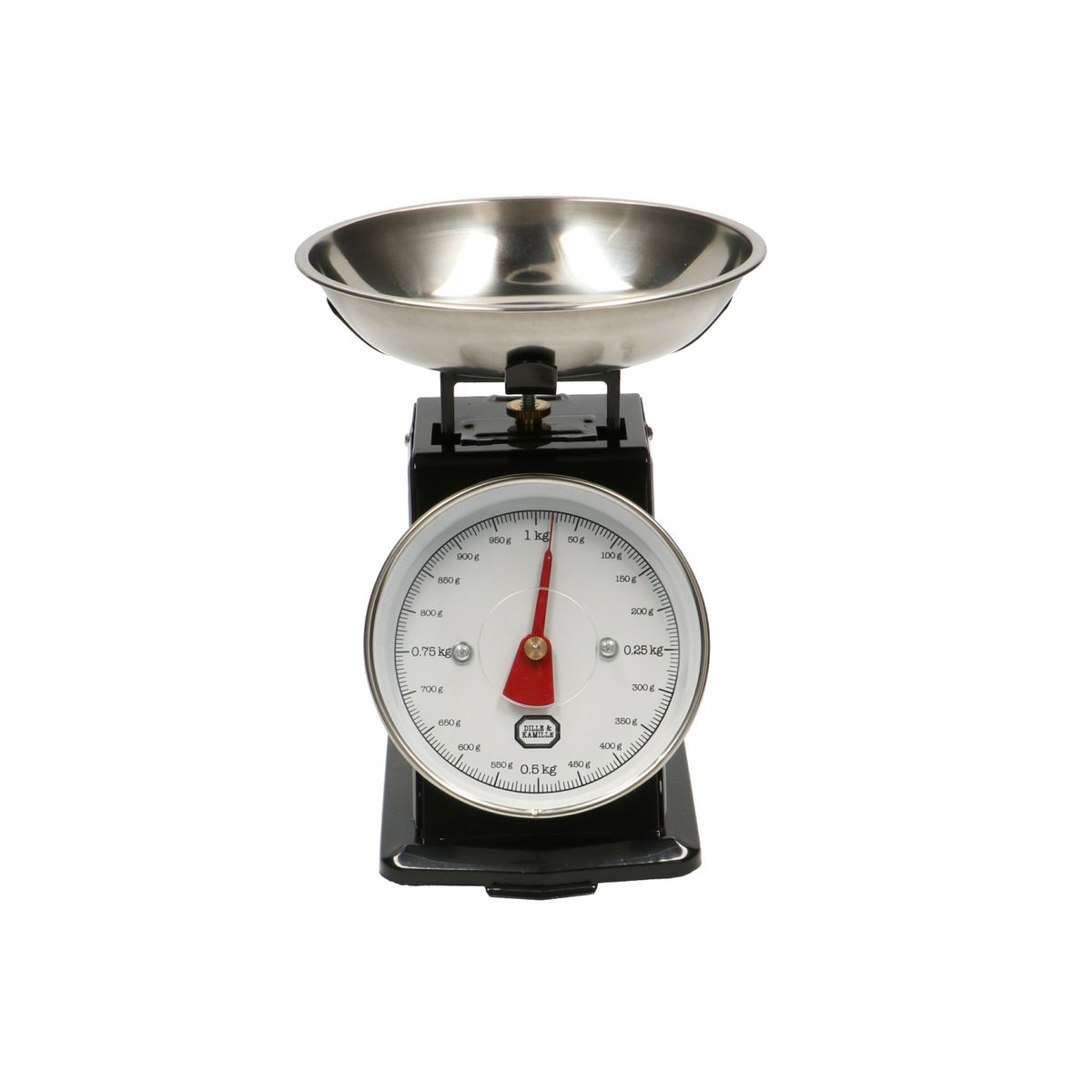 Retro kitchen scale, metal, black, 1kg | Kitchen scales | Dille & Kamille