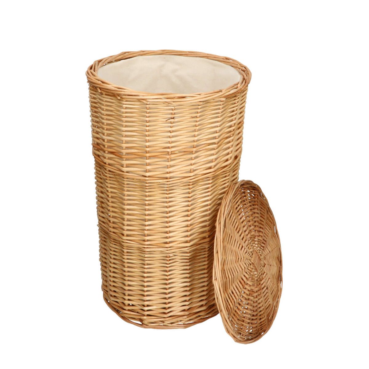 Wasmand rond, wilgenteen, met voering, middel | Rieten manden | Dille ...