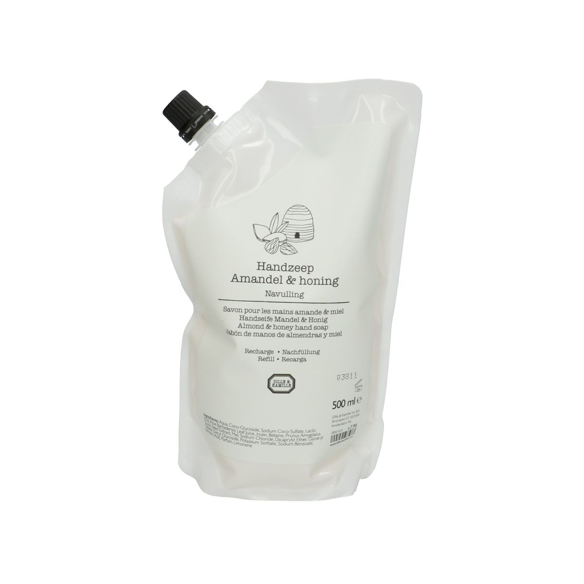 Handzeep navulling, amandel & honing, 500 ml online kopen?| Dille & Kamille