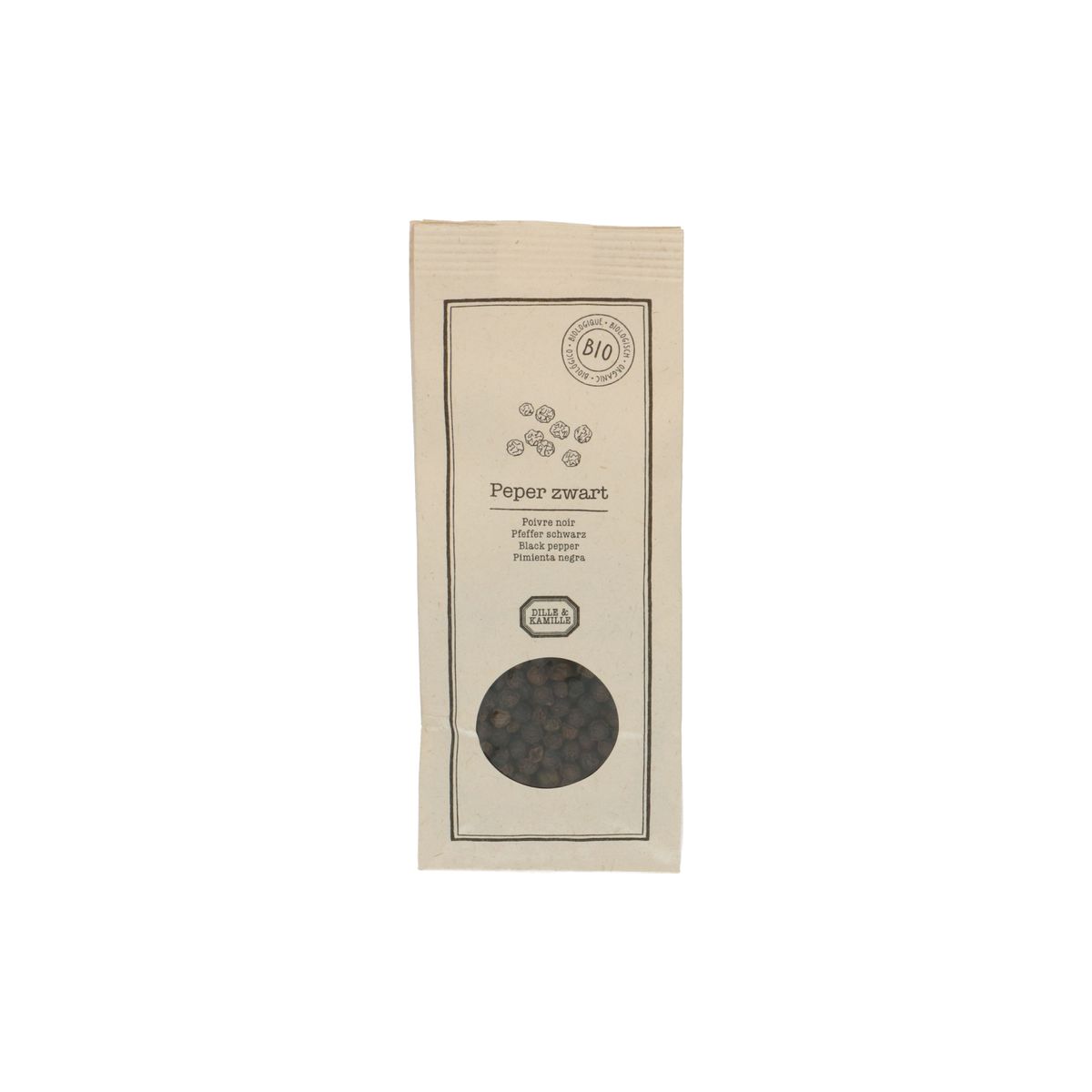 Poivre noir en grains, bio, 55 g | Herbes & épices chez Dille & Kamille