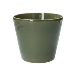 Flower pot, earthenware, dark green, ⌀ 17.5 cm | Plant pots | Dille ...