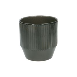 Plant pot, earthenware, grey-green fluted, ⌀ 13 cm | Plant pots | Dille ...
