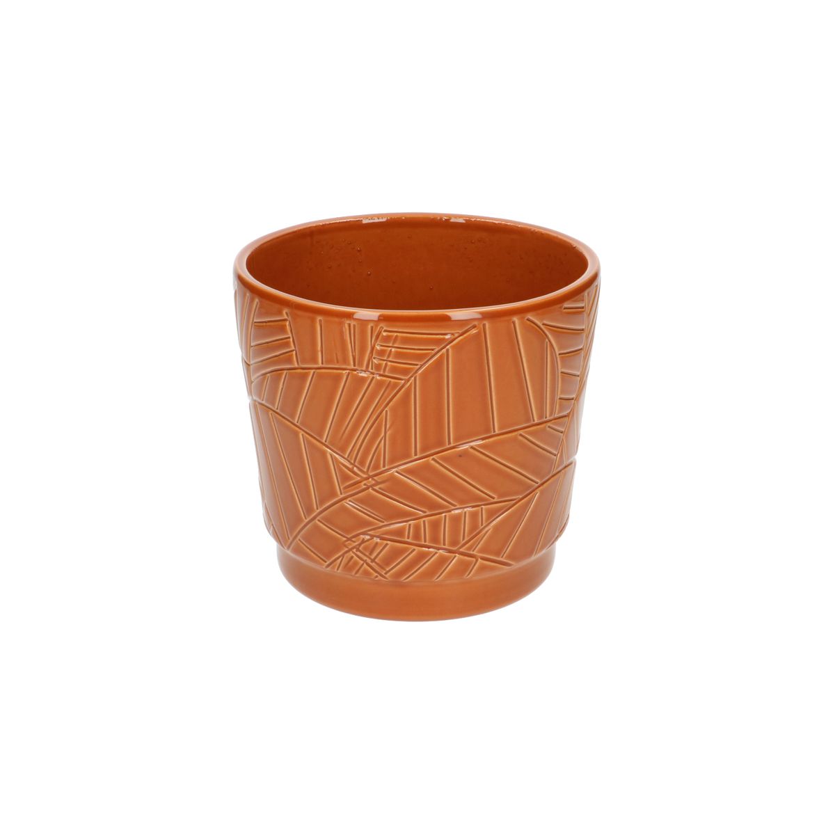 Flower pot, earthenware, terra with palm leaf pattern, ⌀ 14 cm | Plant ...