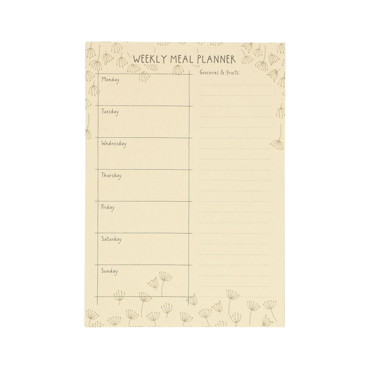 Semainier, menu, A5 | Papeterie & loisirs chez Dille & Kamille