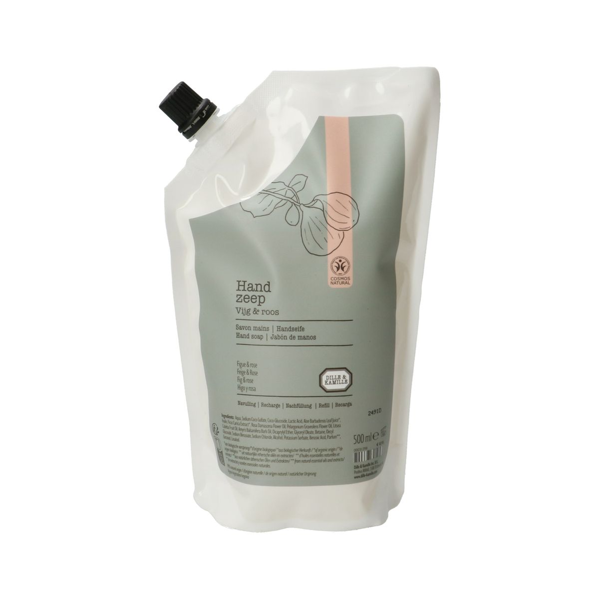 Handzeep navulling, vijg & roos, 500 ml | Handzeep | Dille & Kamille