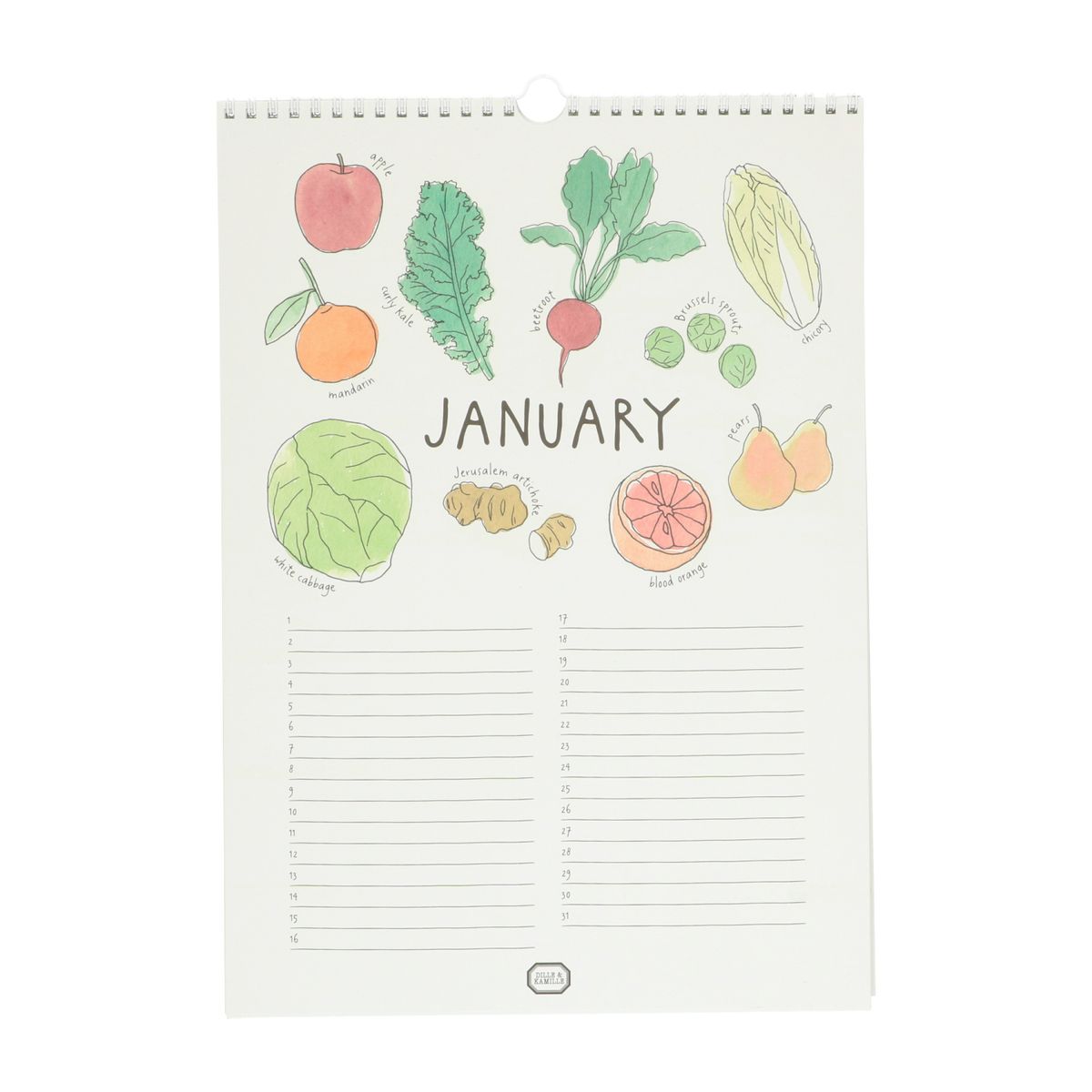 Kalender, Obst & Gemüse | Geschenke für Frauen | Dille & Kamille