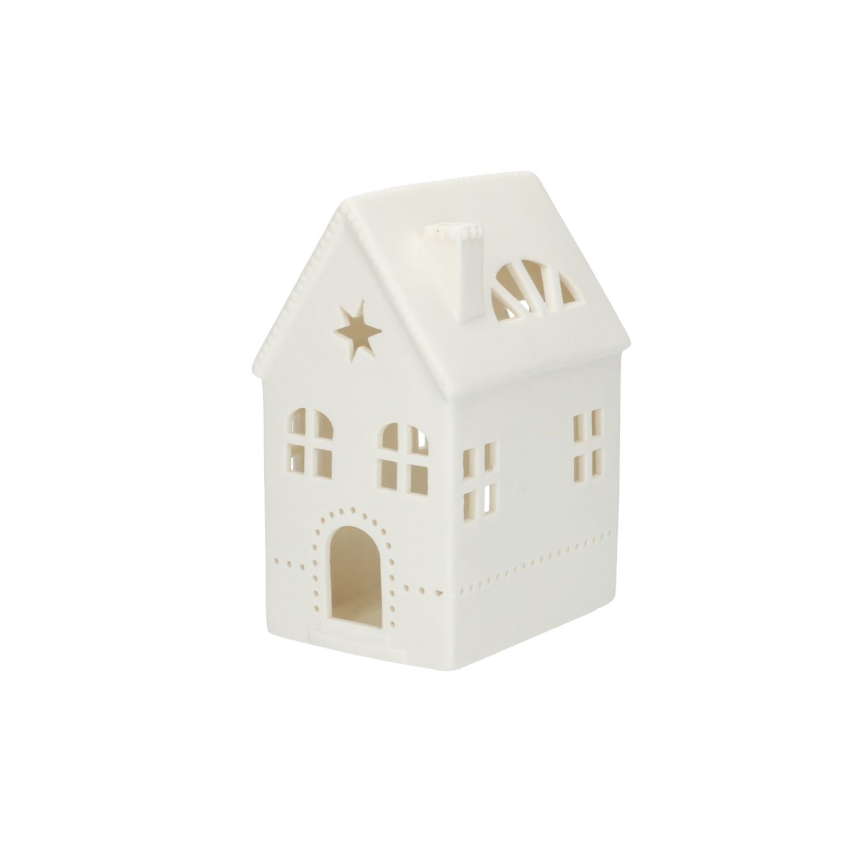 Tea light holder, porcelain, house with star, 14 cm | Tealight holders ...