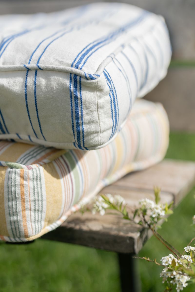 Zitmatras, bio-katoen, blauwe streep, 50 x 50 cm online kopen?| Dille ...