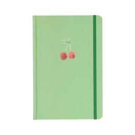 Notebook, hard cover, cherry motif, A5 | Cherries of joy | Dille & Kamille
