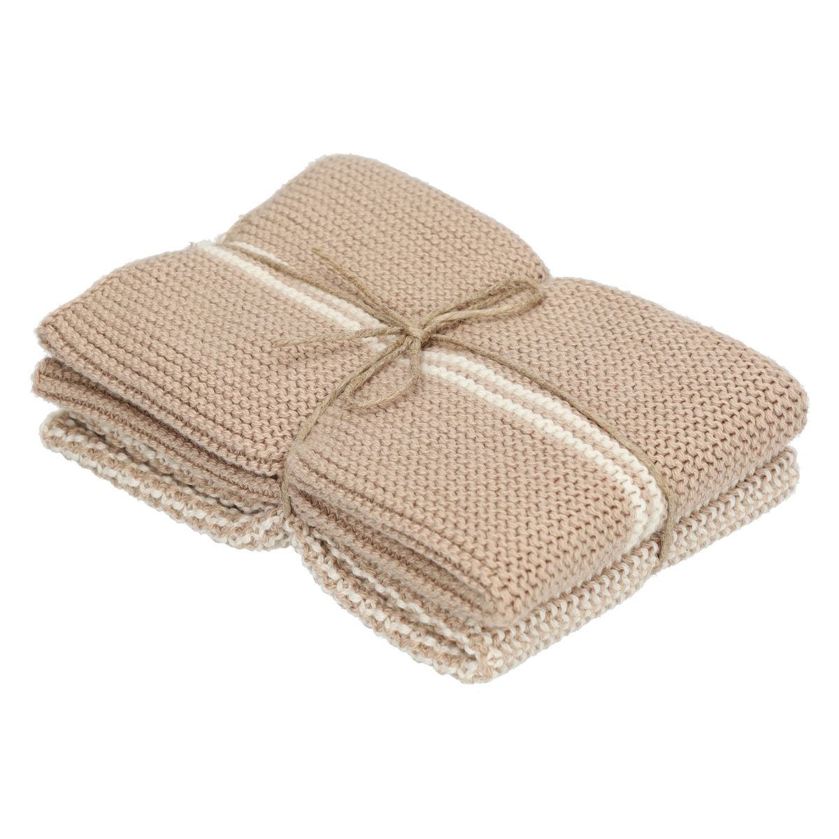 Vaatdoekjes, gebreid katoen, zand, 2 stuks, 25 x 25 cm | Schotelvodden ...